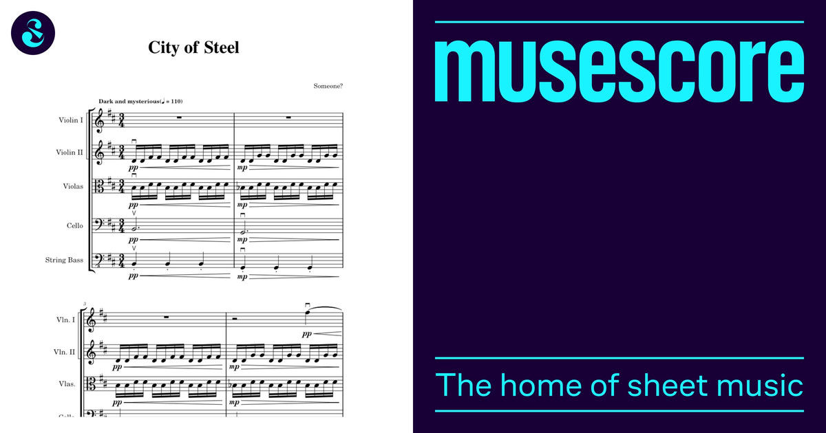 City of Steel Sheet Music for Cello, Strings group (Mixed Quintet ...