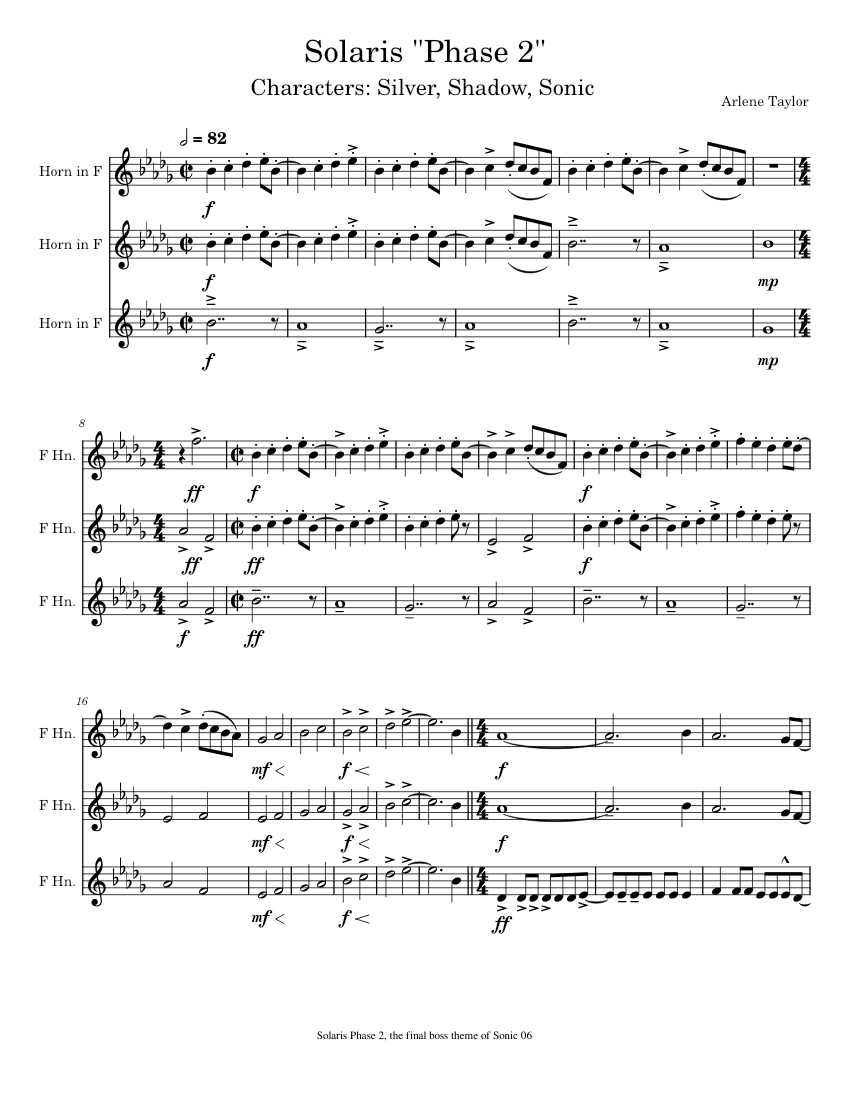 Solaris "Phase 2" Sheet music for French horn (Mixed Trio) | Musescore.com