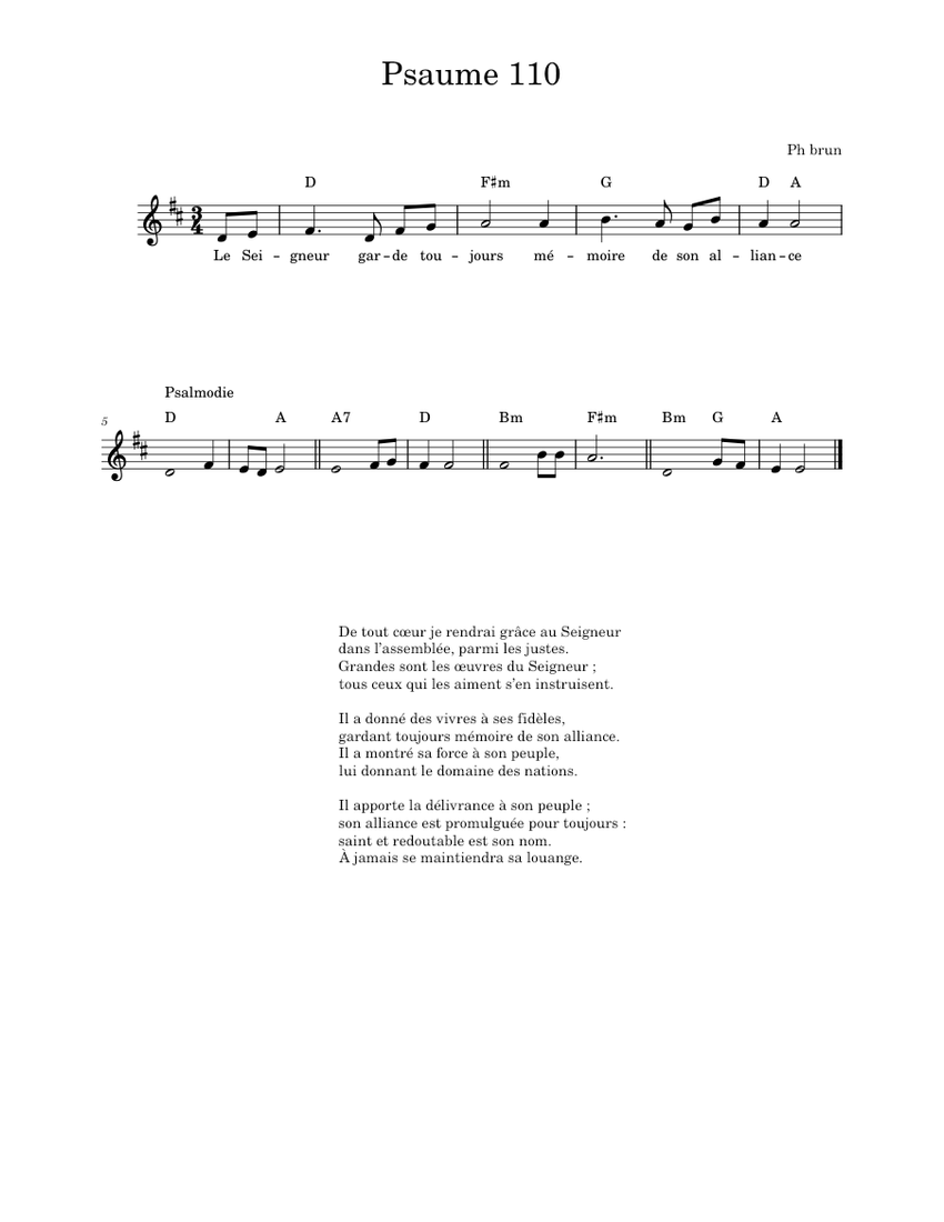 Psaume 110 – Wazyl Aronssohn Sheet music for Piano (Church Choir ...