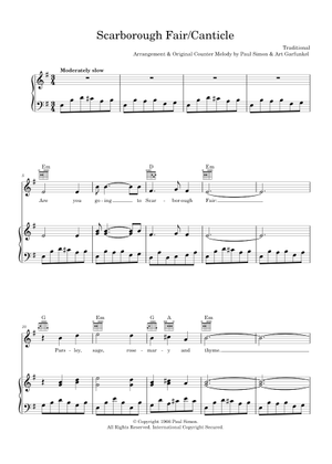 Scarborough fair – Simon & Garfunkel Scarborough Fair Sheet Music for ...