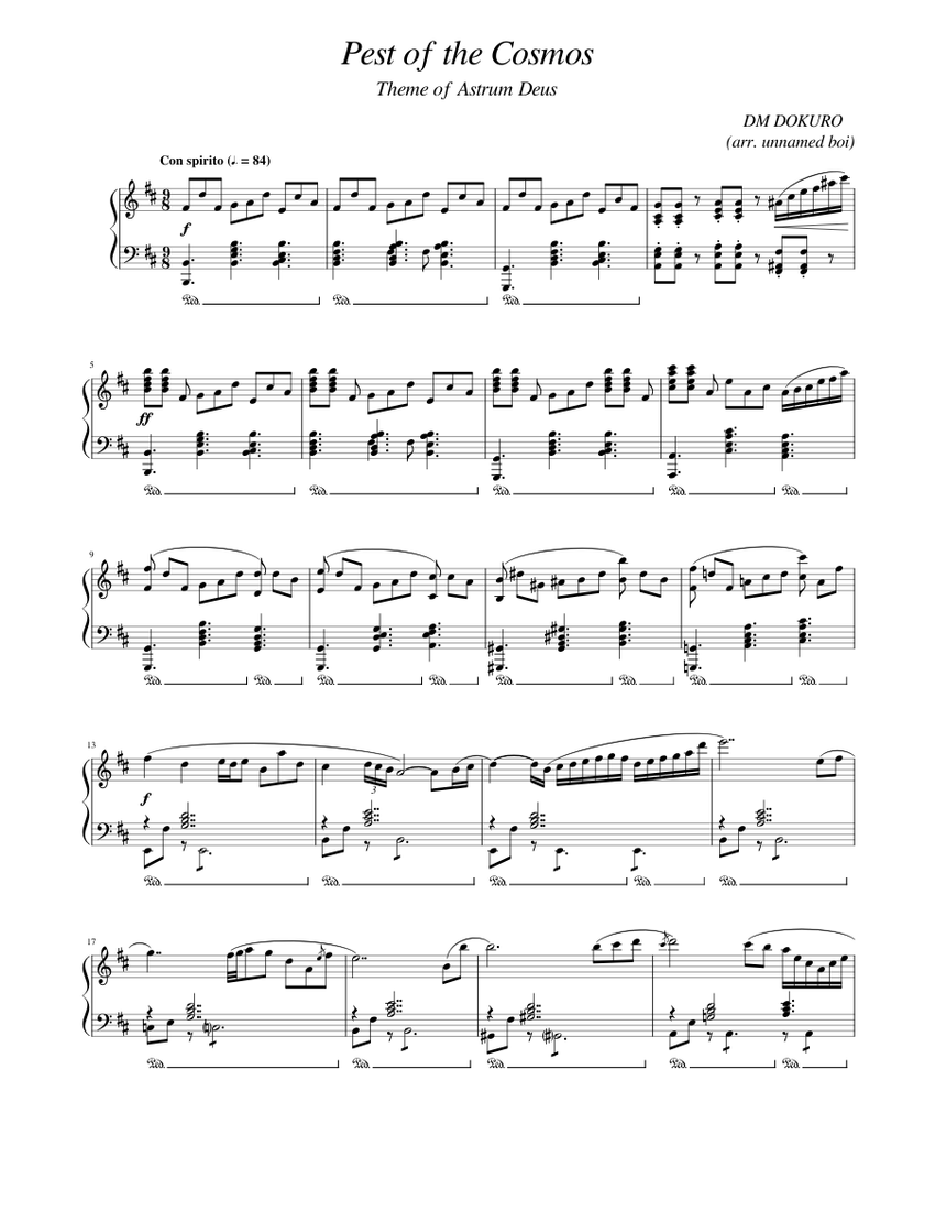 Terraria Calamity Mod OST | DM DOKURO - Pest of the Cosmos | Piano solo ...