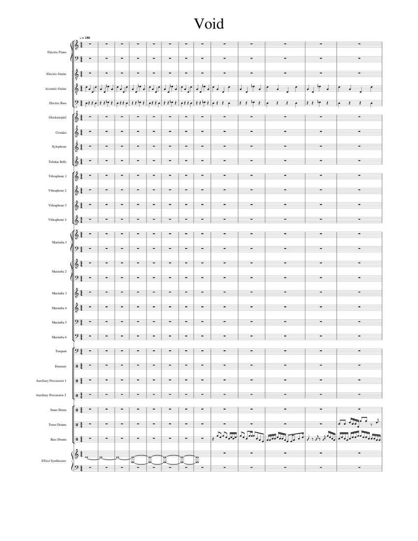 Void Sheet music for Piano, Timpani, Vibraphone, Glockenspiel & more ...