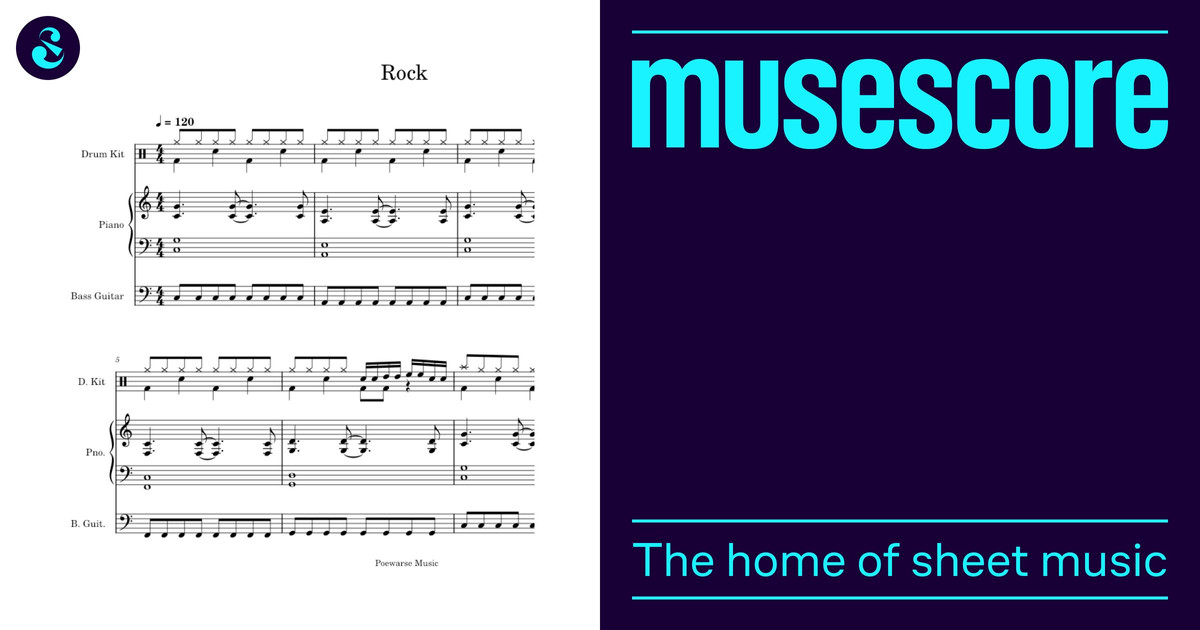 Rock Grove Sheet Music for Piano, Bass guitar, Drum group (Solo ...