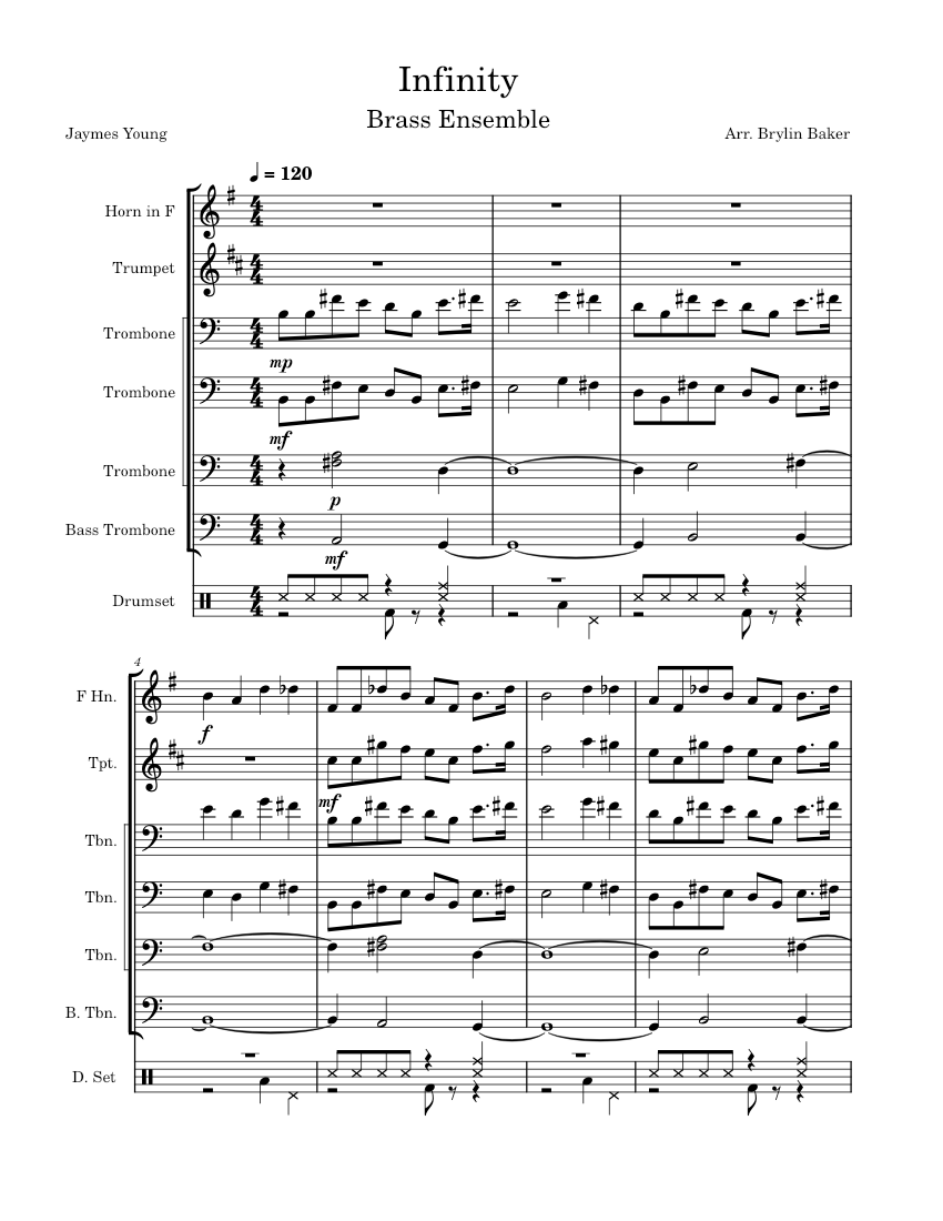 Infinity – Brass Ensemble Sheet music for Trombone, Trombone bass ...