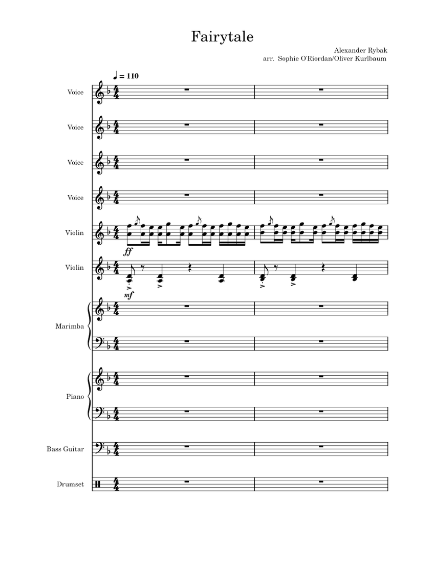 Fairytale – Alexander Rybak Fairytale by Alexander Rybak Sheet music ...
