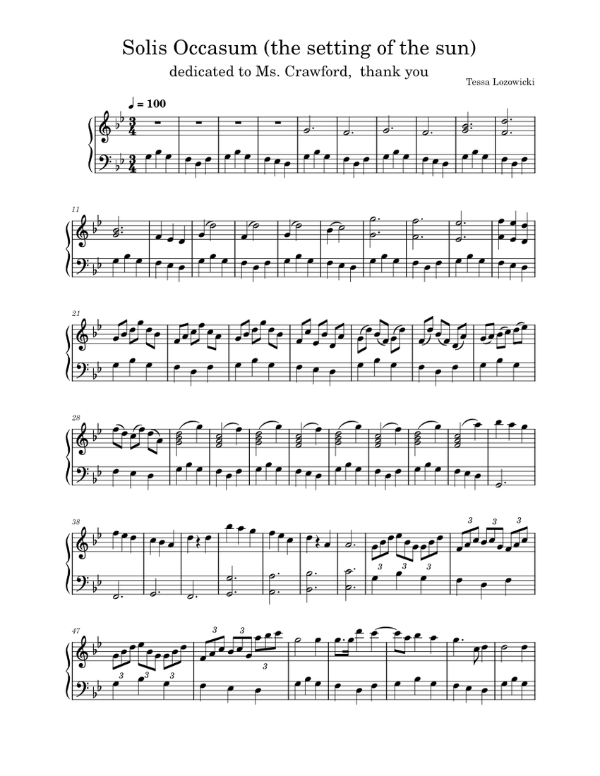 Solis Occasum (the setting of the sun) Sheet music for Piano (Solo ...