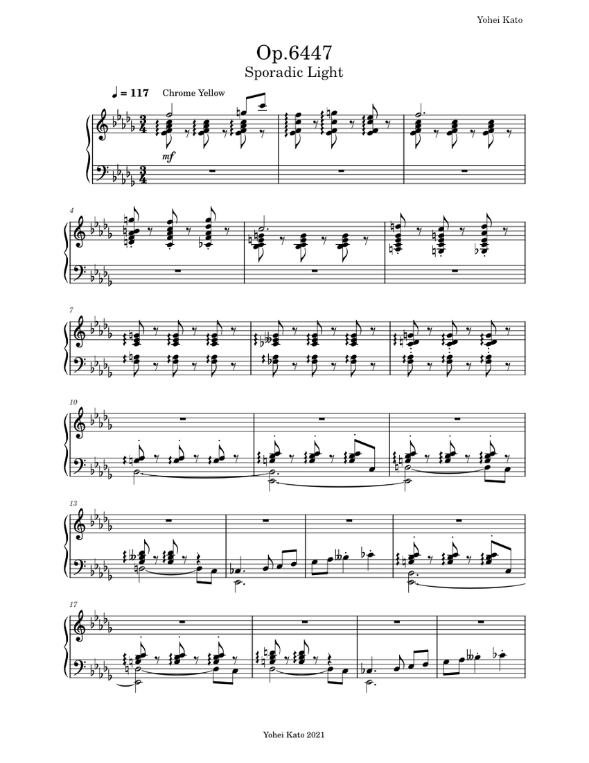 Op.6447 Sporadic Light Sheet music for Piano (Solo) | Musescore.com