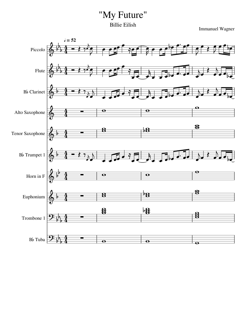 My Future Sheet Music for Trombone, Euphonium, Tuba, Flute piccolo ...