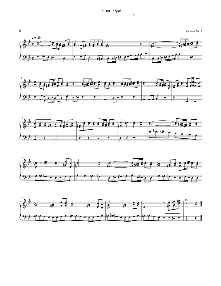 La Borinqueña (National Anthem of Puerto Rico) Sheet music for Piano ...