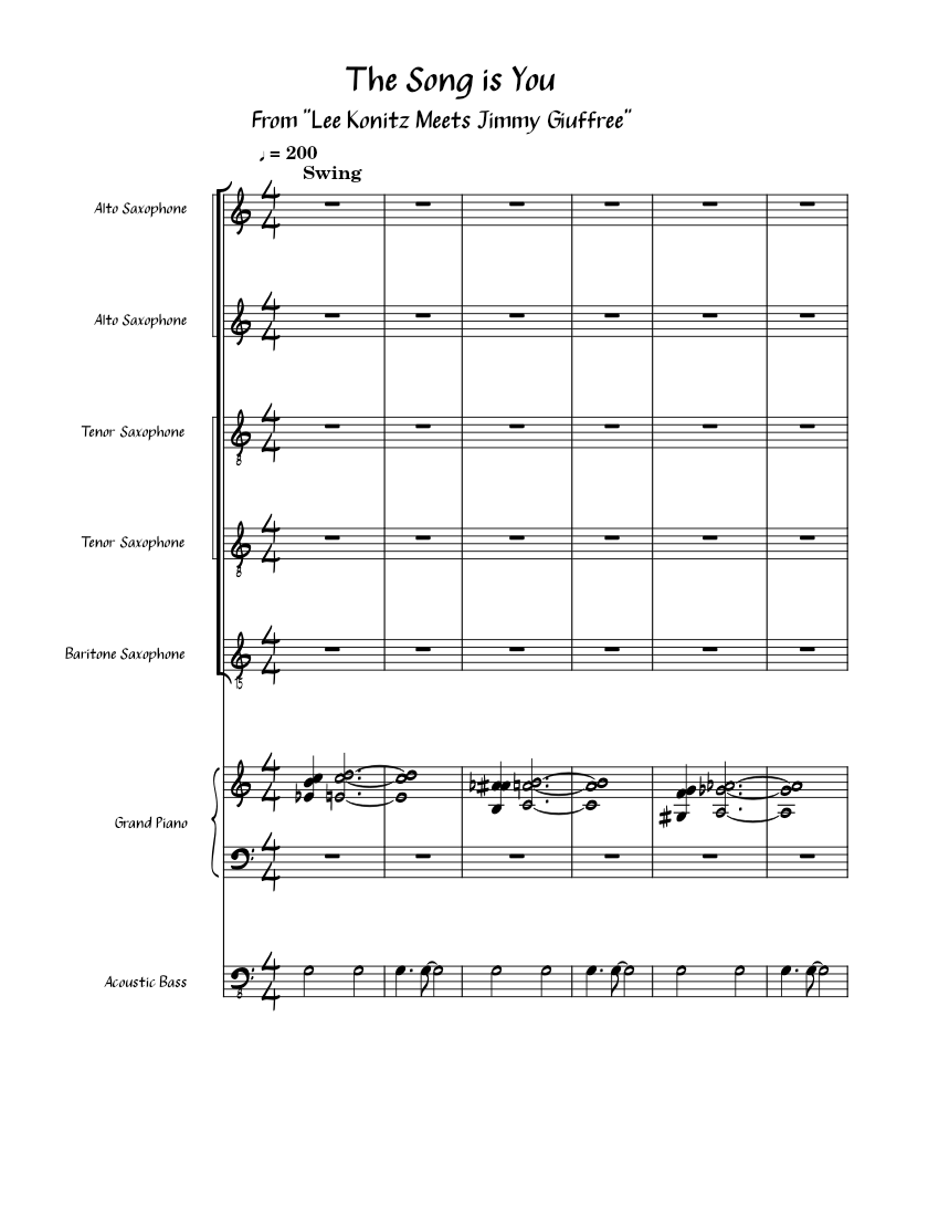 The Song Is You – Jerome Kern The Song is You - Draft 2 Sheet Music ...