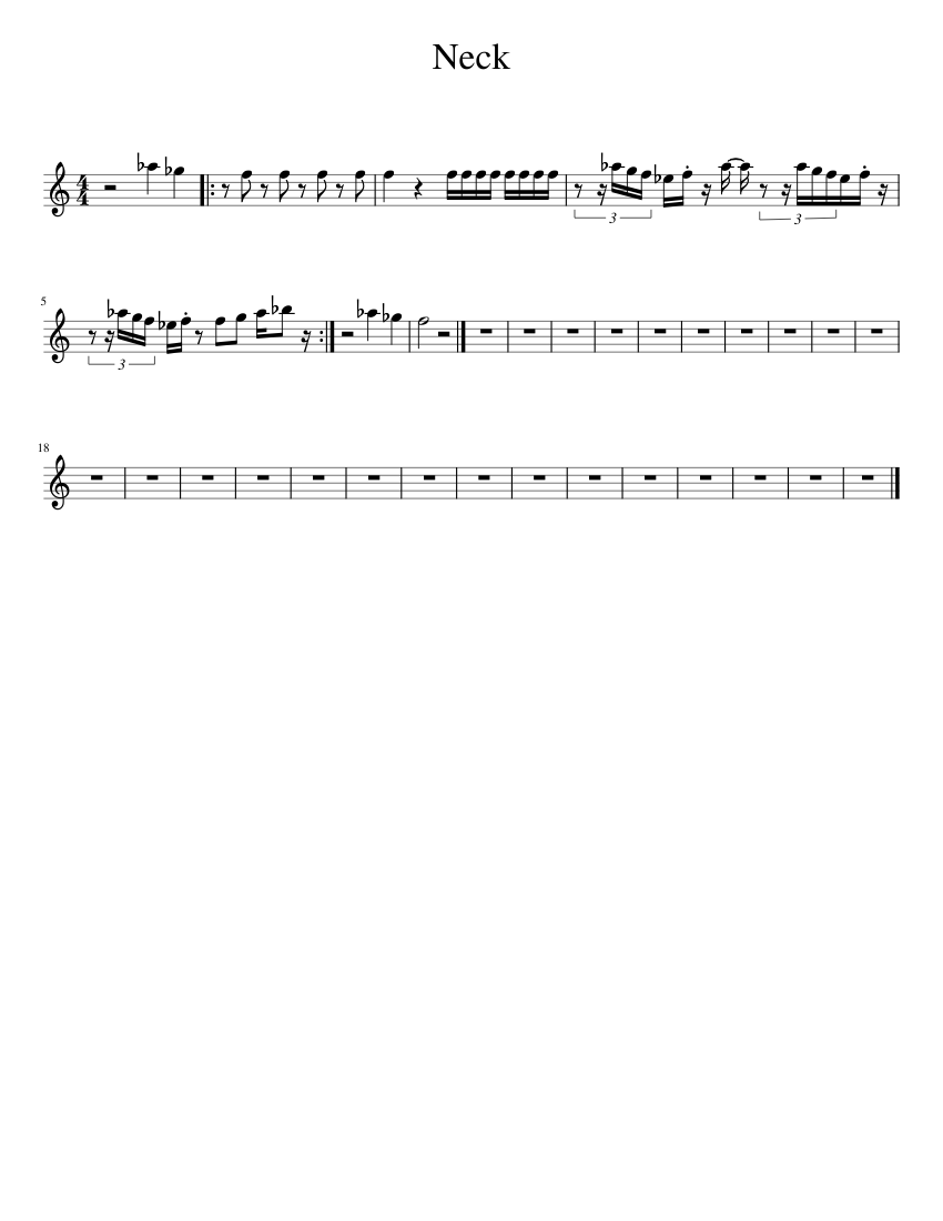Neck Sheet Music for Flute piccolo (Solo) | MuseScore.com