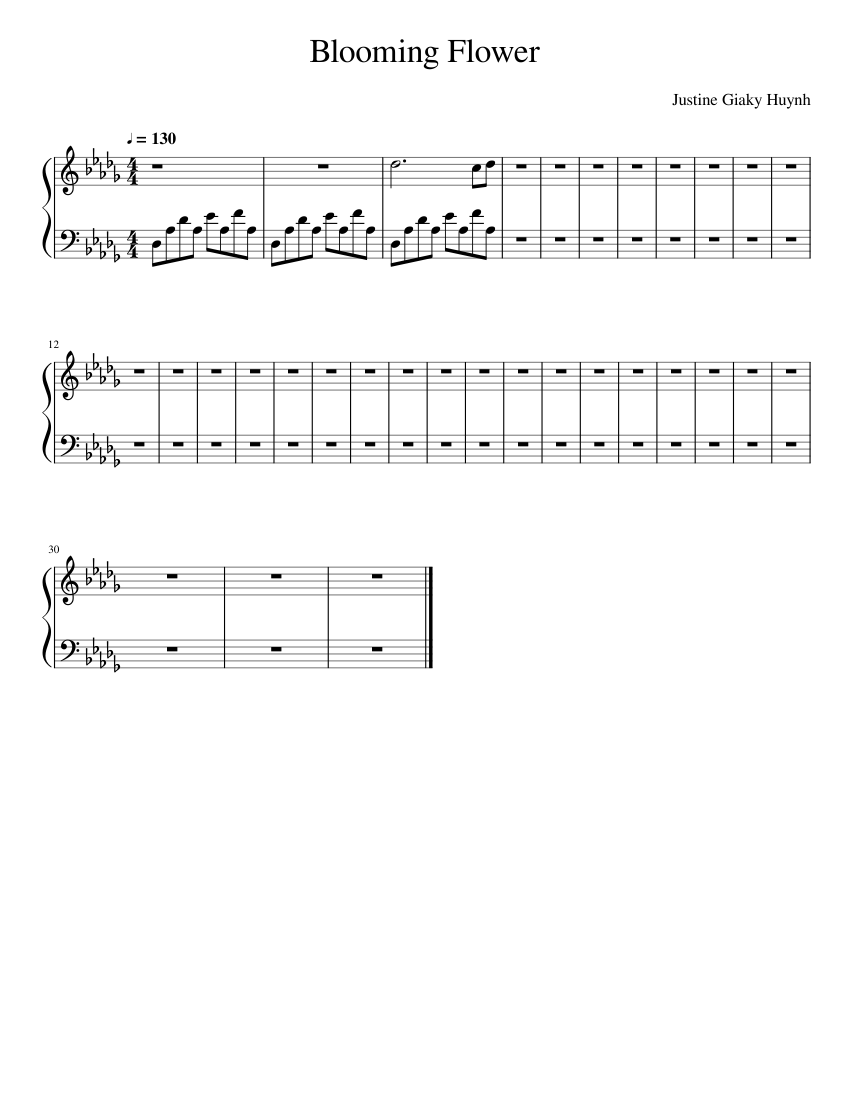 Blooming_Flower Sheet Music for Piano (Solo) Easy | MuseScore.com