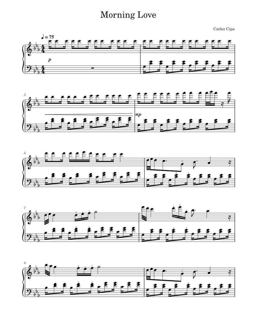 Morning Love Sheet Music for Piano (Solo) | MuseScore.com