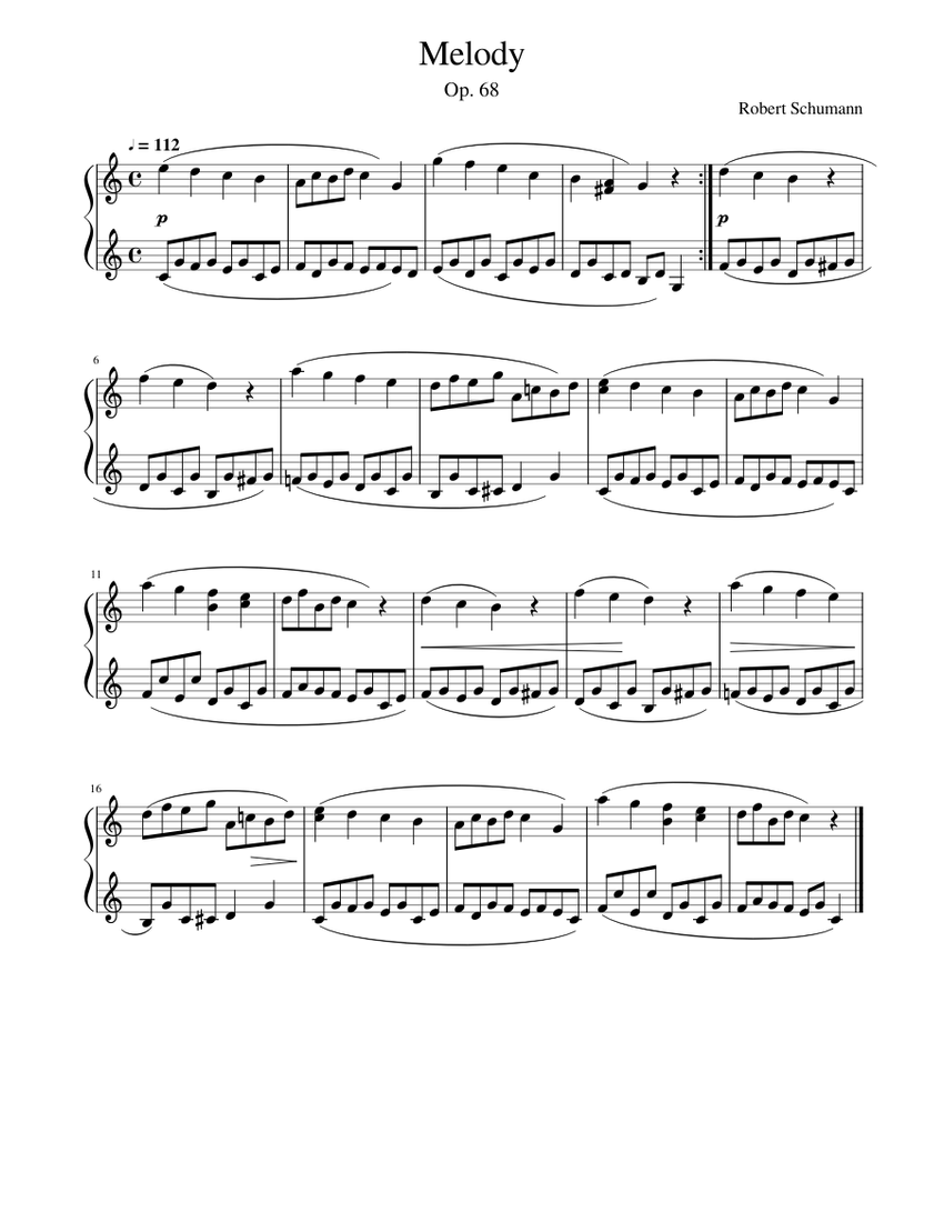 Melody - Easy Piano Sheet music for Piano (Solo) | Musescore.com