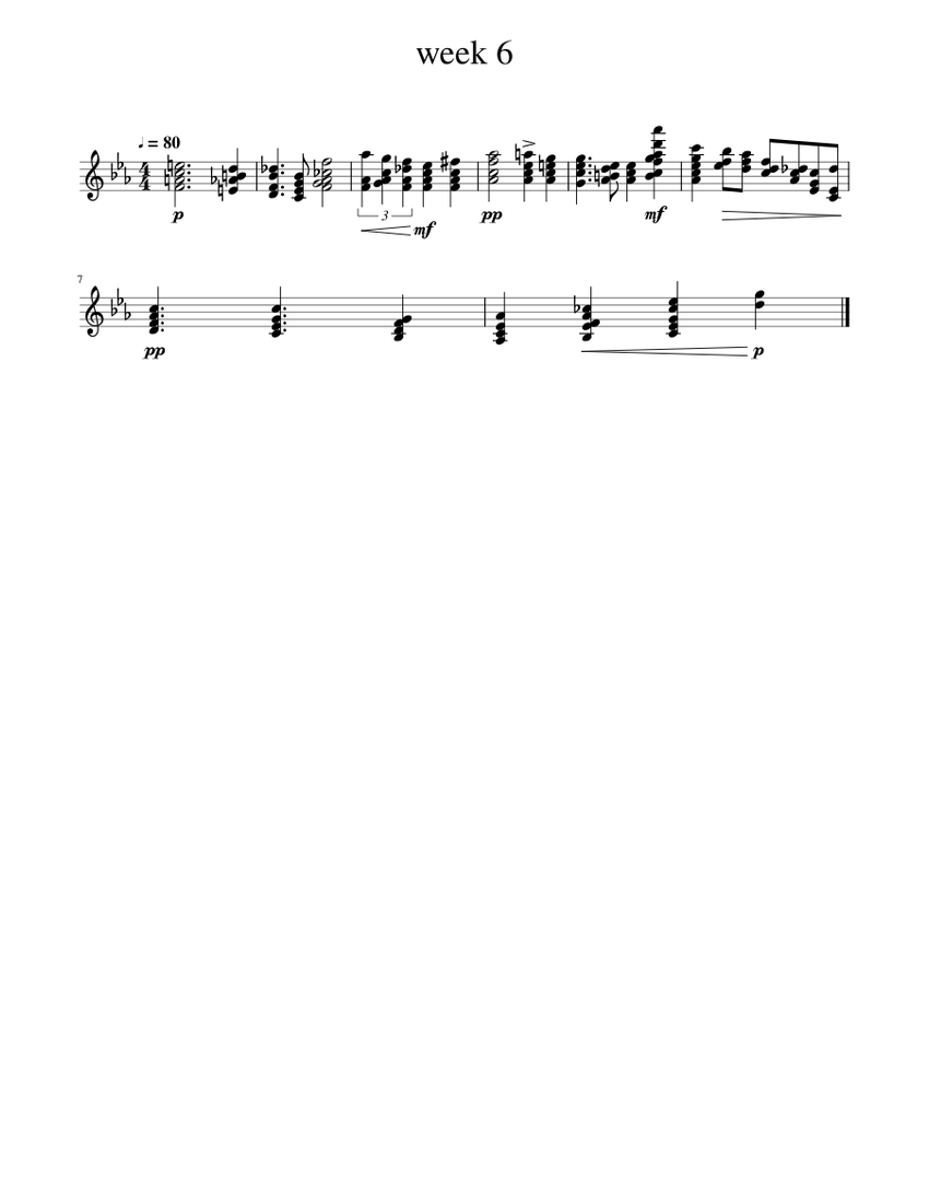 week 6 Sheet music for Piano (Solo) | Musescore.com