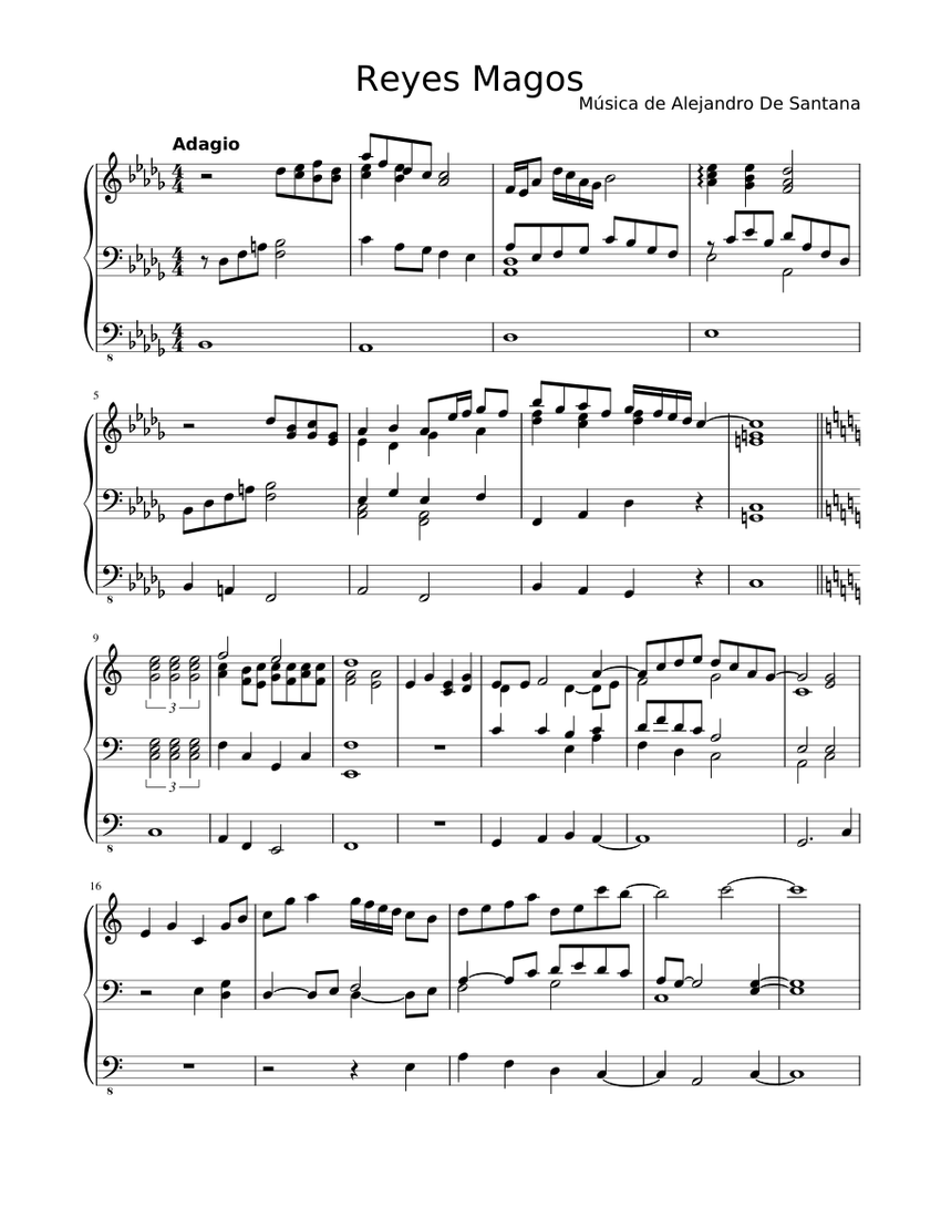 Reyes Magos Sheet music for Organ (Solo) | Musescore.com
