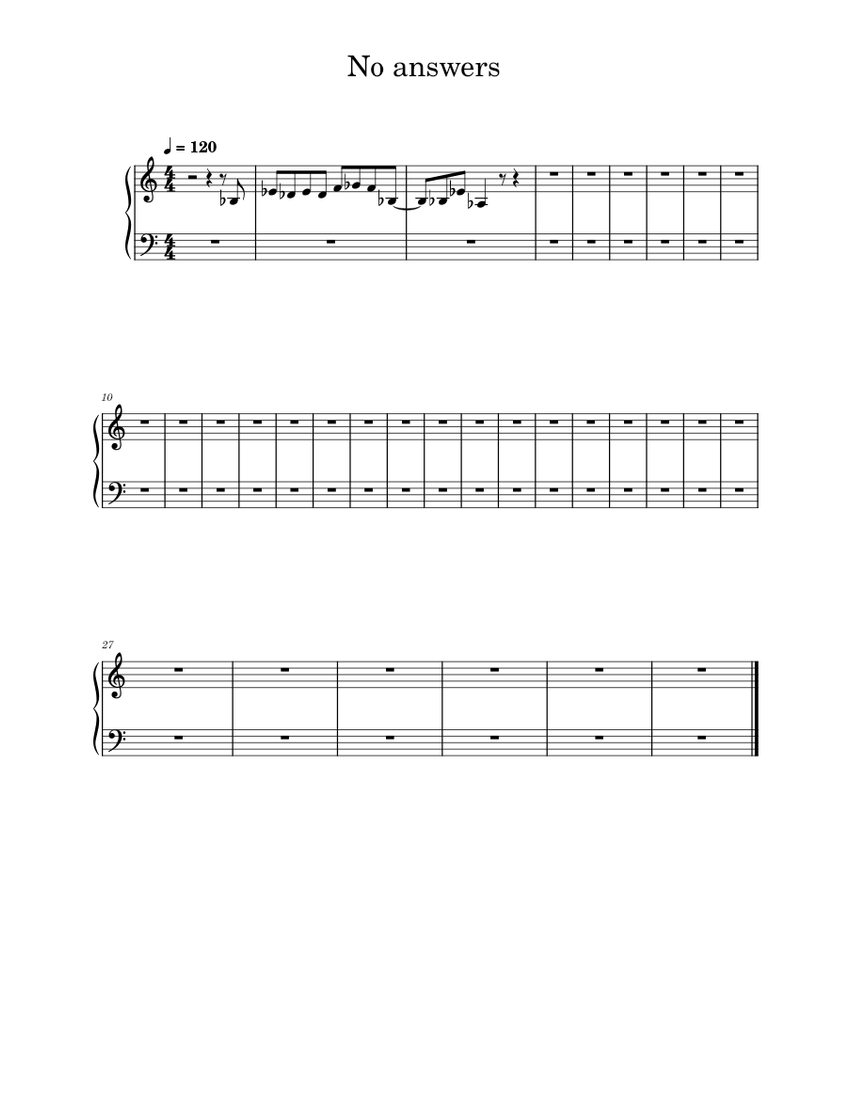 No answers Sheet music for Piano (Solo) Easy | Musescore.com