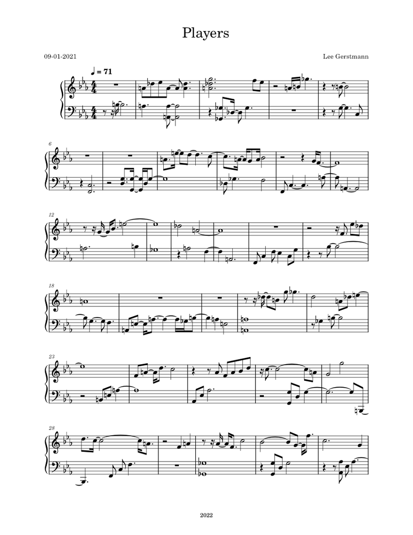 Players Sheet music for Piano (Solo) | Musescore.com