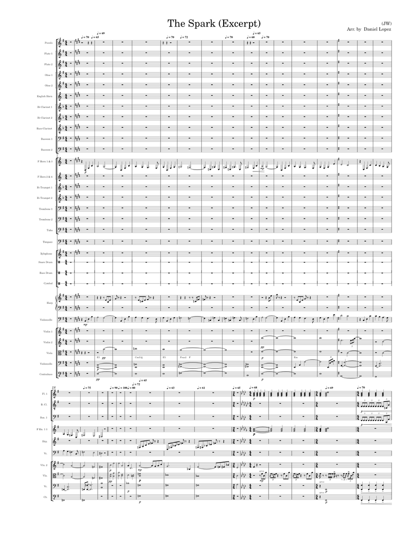 The Spark (Excerpt) Sheet music for Trombone, Tuba, Flute piccolo ...