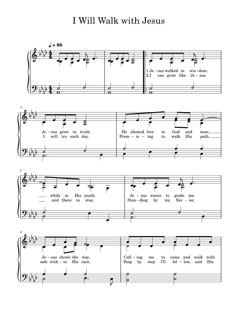 I Will Walk with Jesus Sheet music for Piano (Solo) | Musescore.com