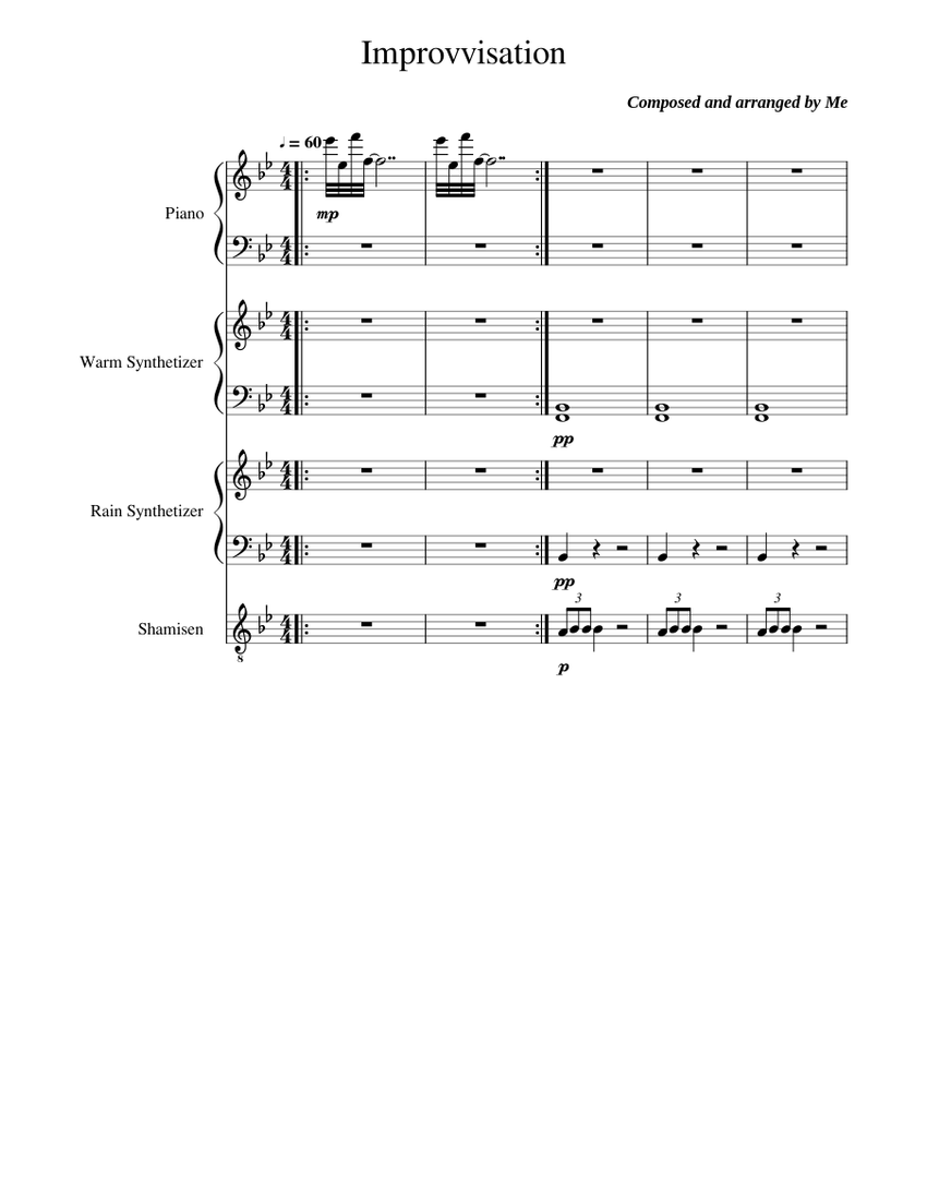 Improvisation Sheet music for Piano, Synthesizer, Shamisen (Mixed ...