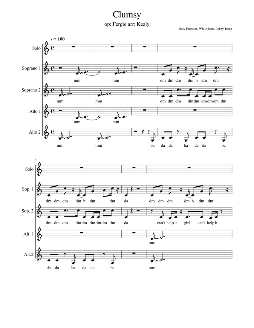 clumsy Sheet music for Vocals (A Capella) | Musescore.com