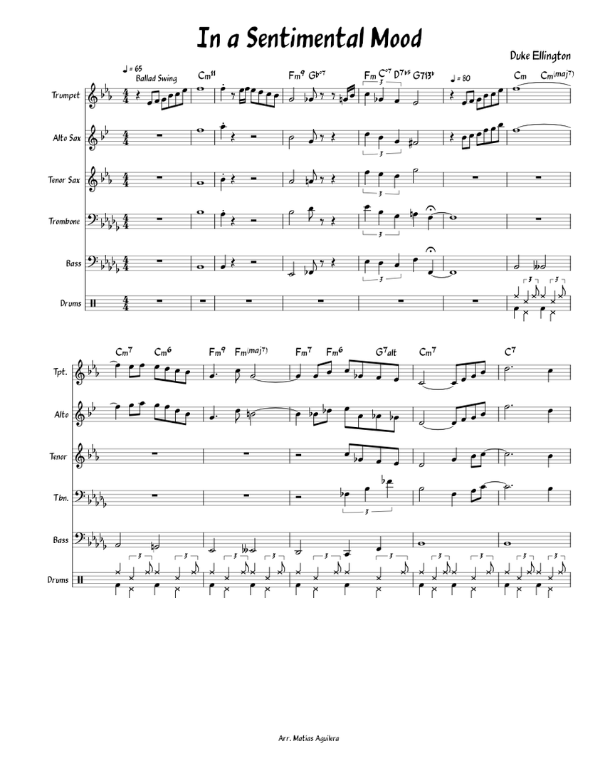 in_a_sentimental_mood_arr Sheet music for Trombone, Saxophone alto ...