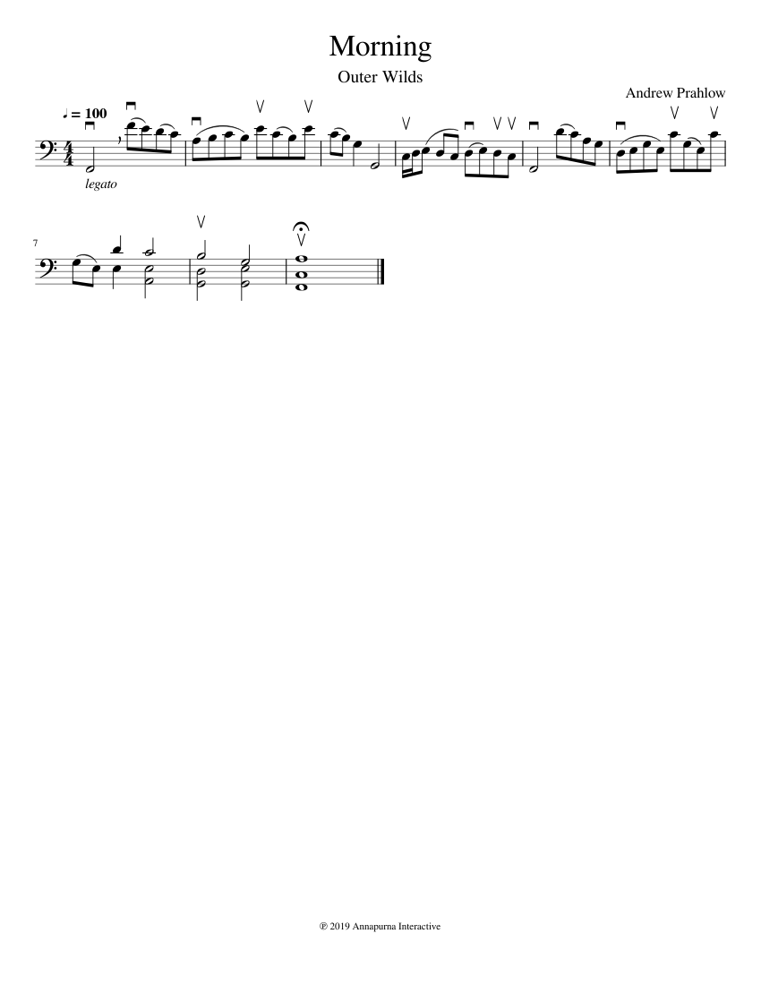 Morning Sheet Music for Cello (Solo) | MuseScore.com