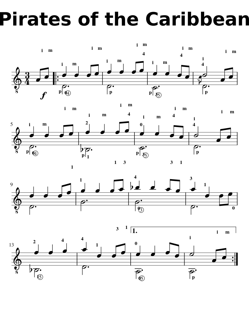 Schone Fluch Der Karibik Gitarre Noten Bild