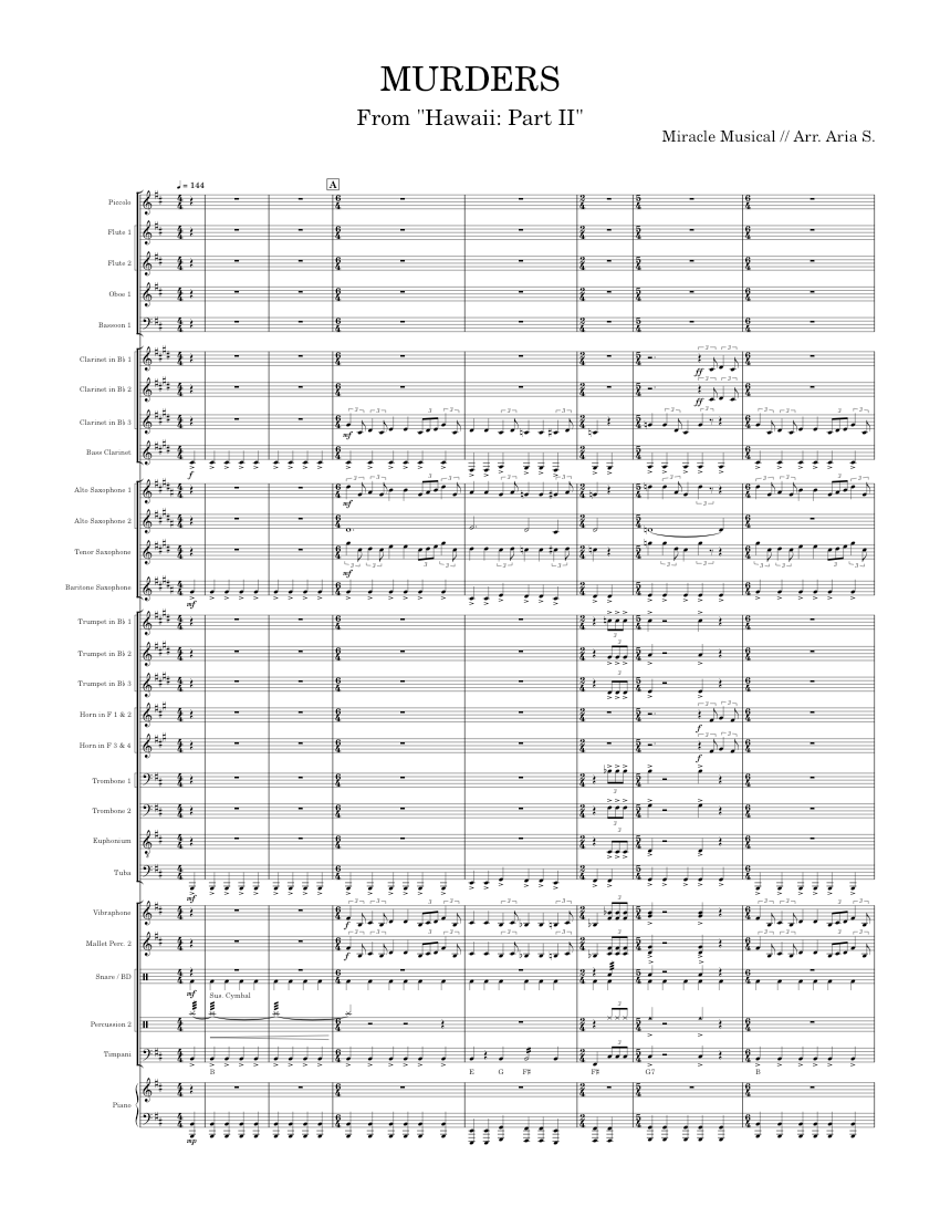 Murders – Miracle Musical (ミラクルミュージカル) Sheet Music | MuseScore.com