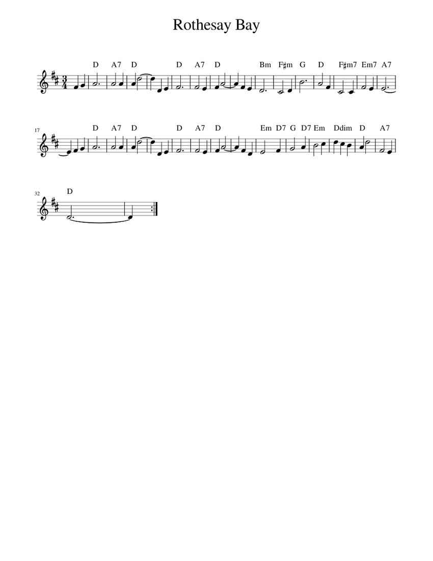 Rothesay Bay Sheet Music for Piano (Solo) easy | MuseScore.com