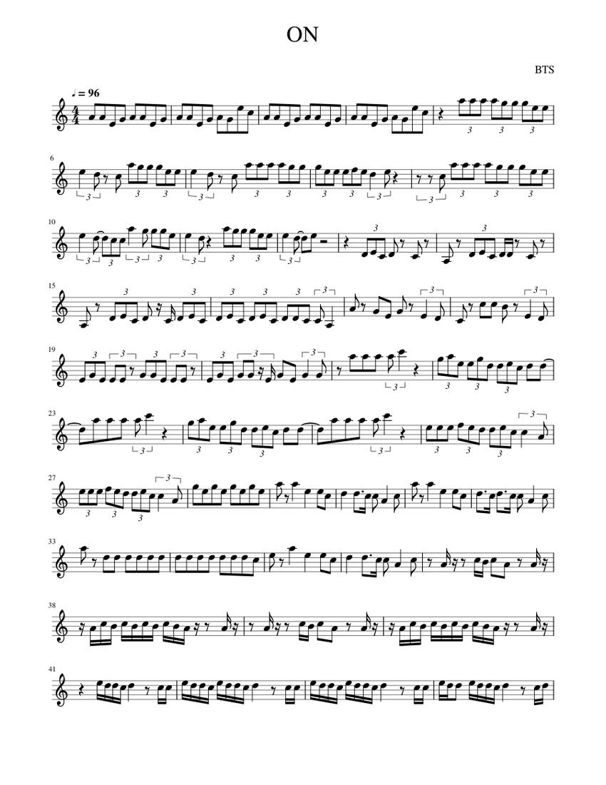 ON - BTS Sheet music for Violin (Solo) | Musescore.com