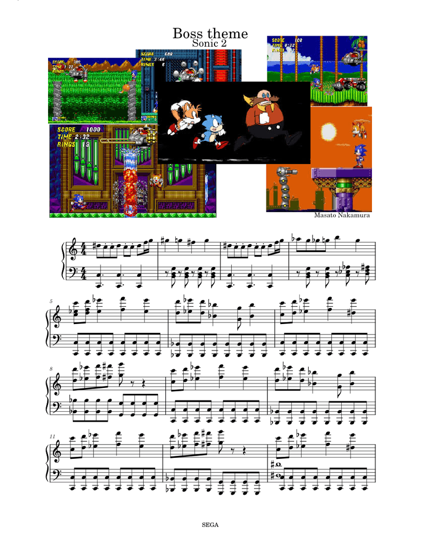Sonic the hedgehog 2 - vs boss – Misc Computer Games Boss_theme_2 Sheet ...