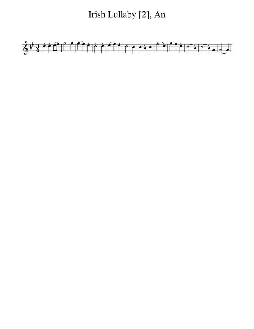 Irish Lullaby [2], An Sheet music for Piano (Solo) Easy | Musescore.com
