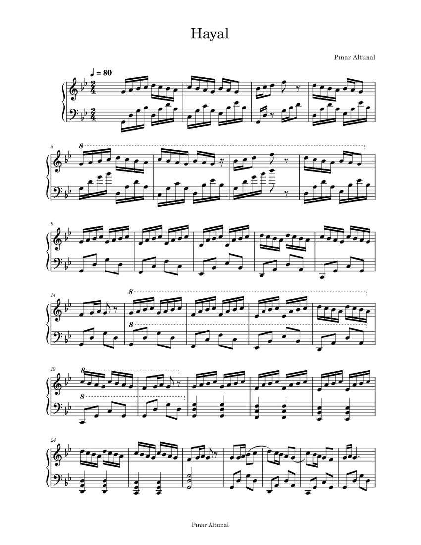 Hayal Sheet music for Piano (Solo) | Musescore.com