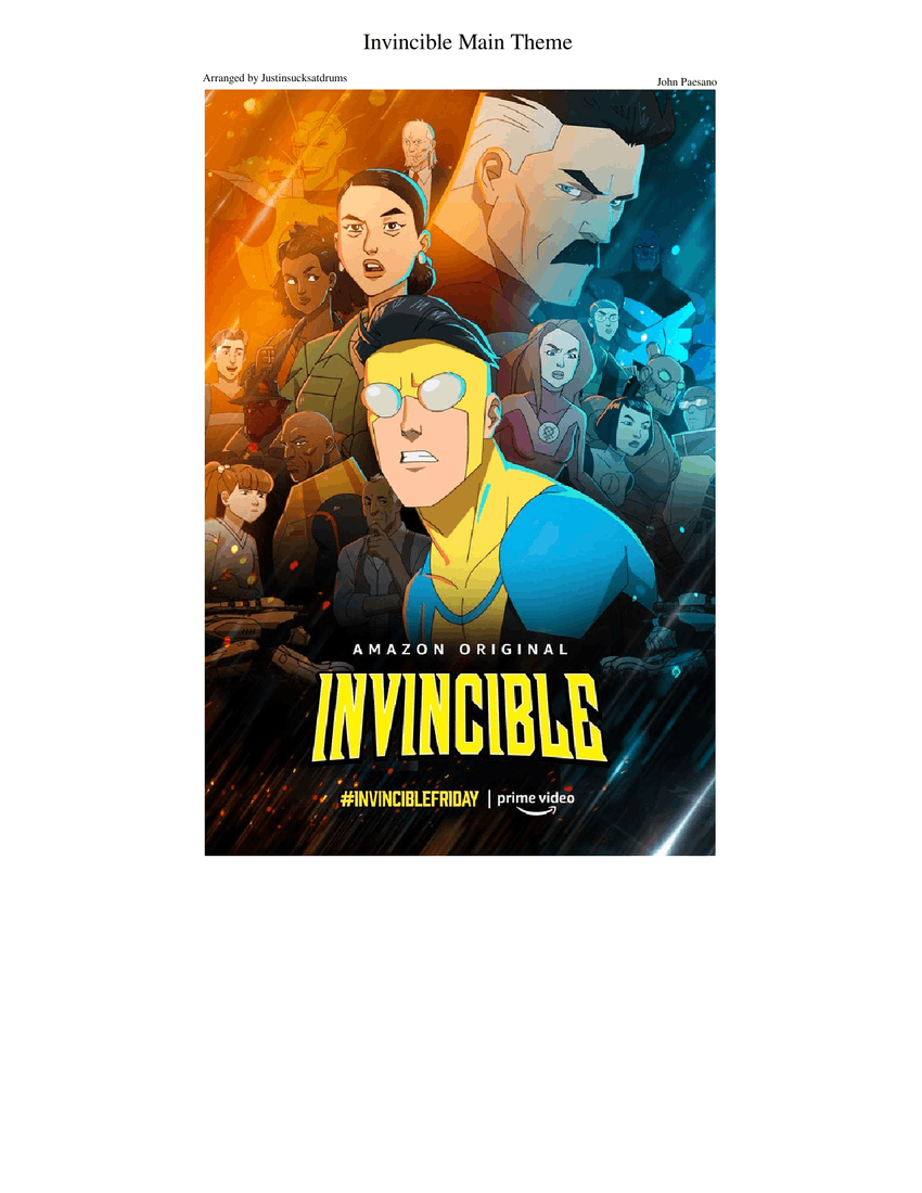 Invincible Main Theme - John Paesano Sheet Music for Piano, French horn ...