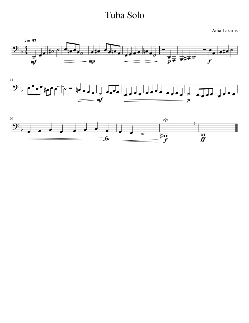Tuba Solo Sheet Music for Tuba (Solo) | MuseScore.com