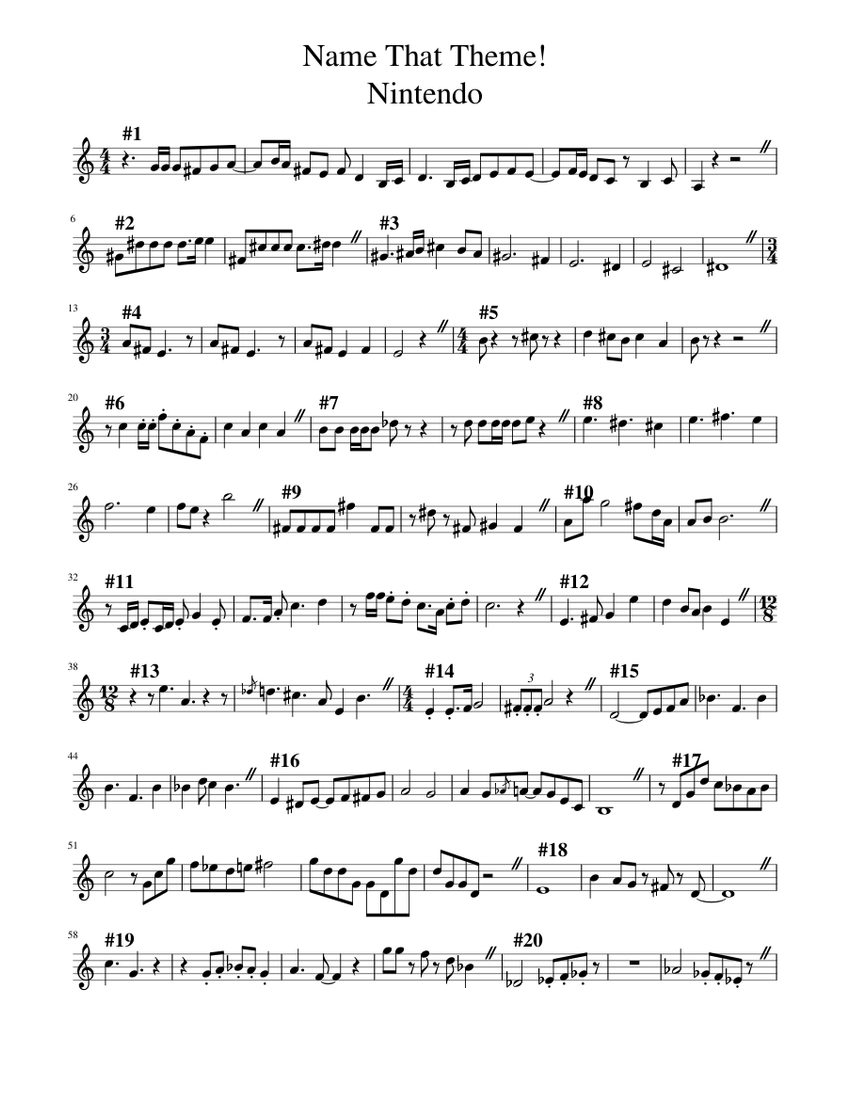 NTT#1: Nintendo Sheet Music for French horn (Solo) | MuseScore.com