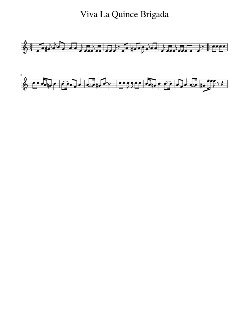 Viva La Quince Brigada Sheet music for Piano (Solo) Easy | Musescore.com