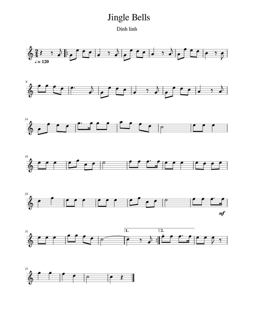 Jingle Bells - piano tutorial