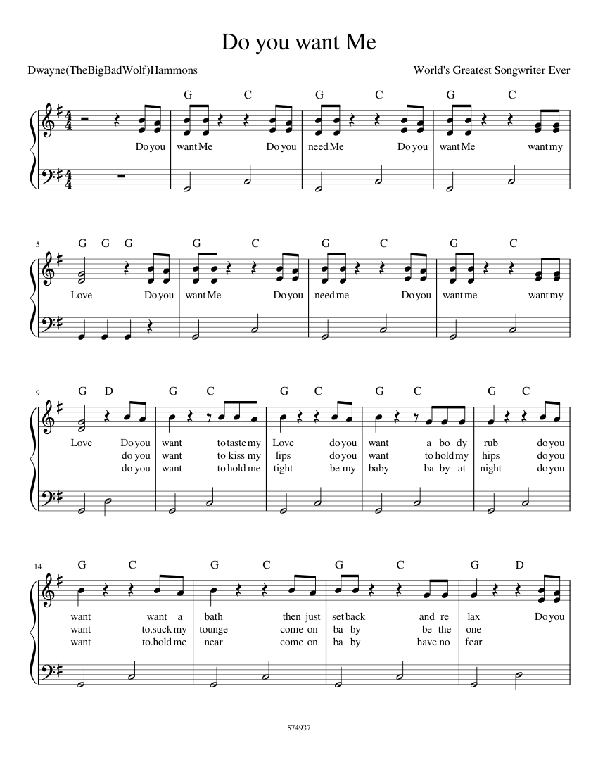 Do you want Me Sheet music for Piano (Solo) Easy | Musescore.com