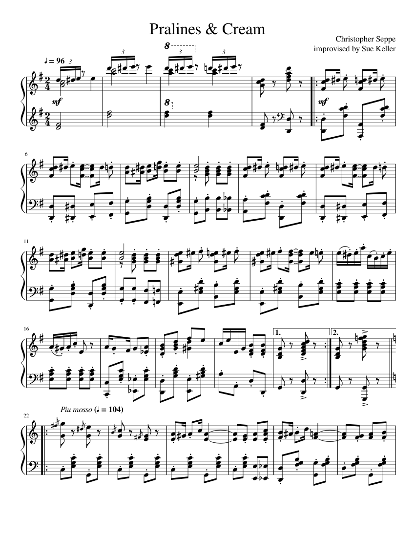 Pralines & Cream Sheet Music for Piano (Solo) | MuseScore.com