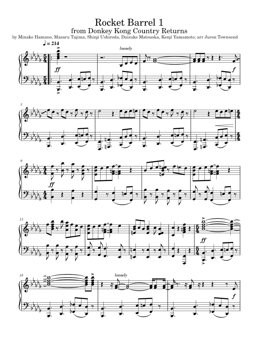 Rocket Barrel 1 - Piano Solo Sheet Music for Piano (Solo) | MuseScore.com