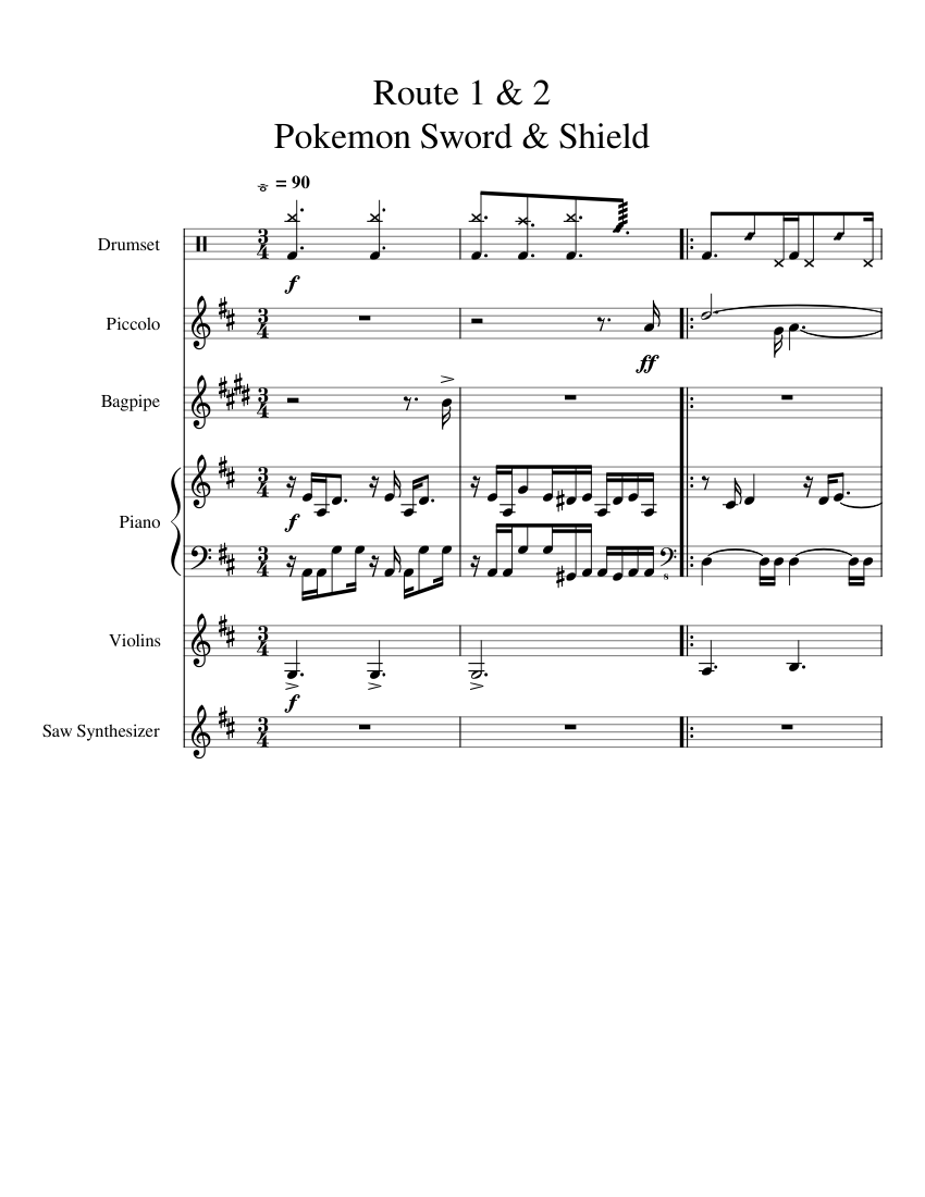 Route 1 and 2 - Pokemon Sword Shield OST - piano tutorial