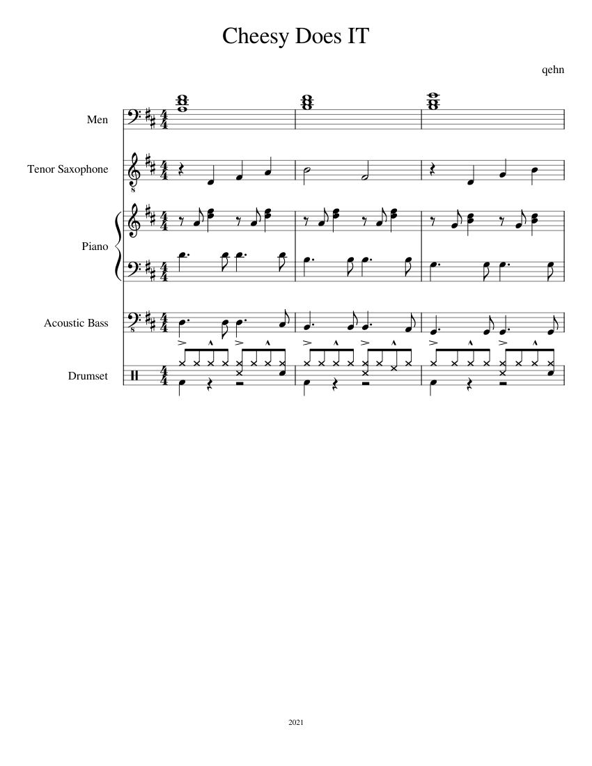 Cheesy Does IT - Qehn Sheet music for Piano, Male, Saxophone tenor ...