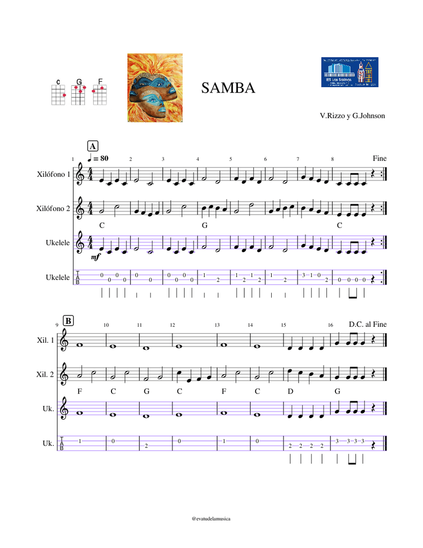 Samba – V.Rizzo and G.Johnson SAMBA Sheet Music and Tab with Chords for ...
