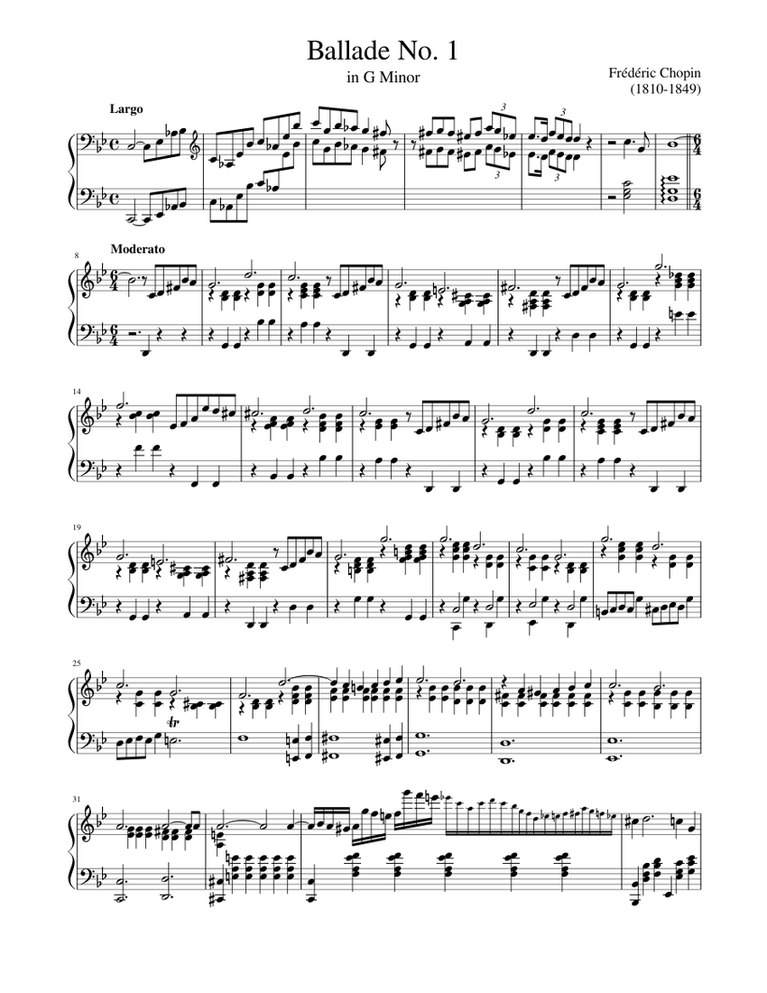 Ballade No. 1 Sheet music for Piano (Solo) | Musescore.com