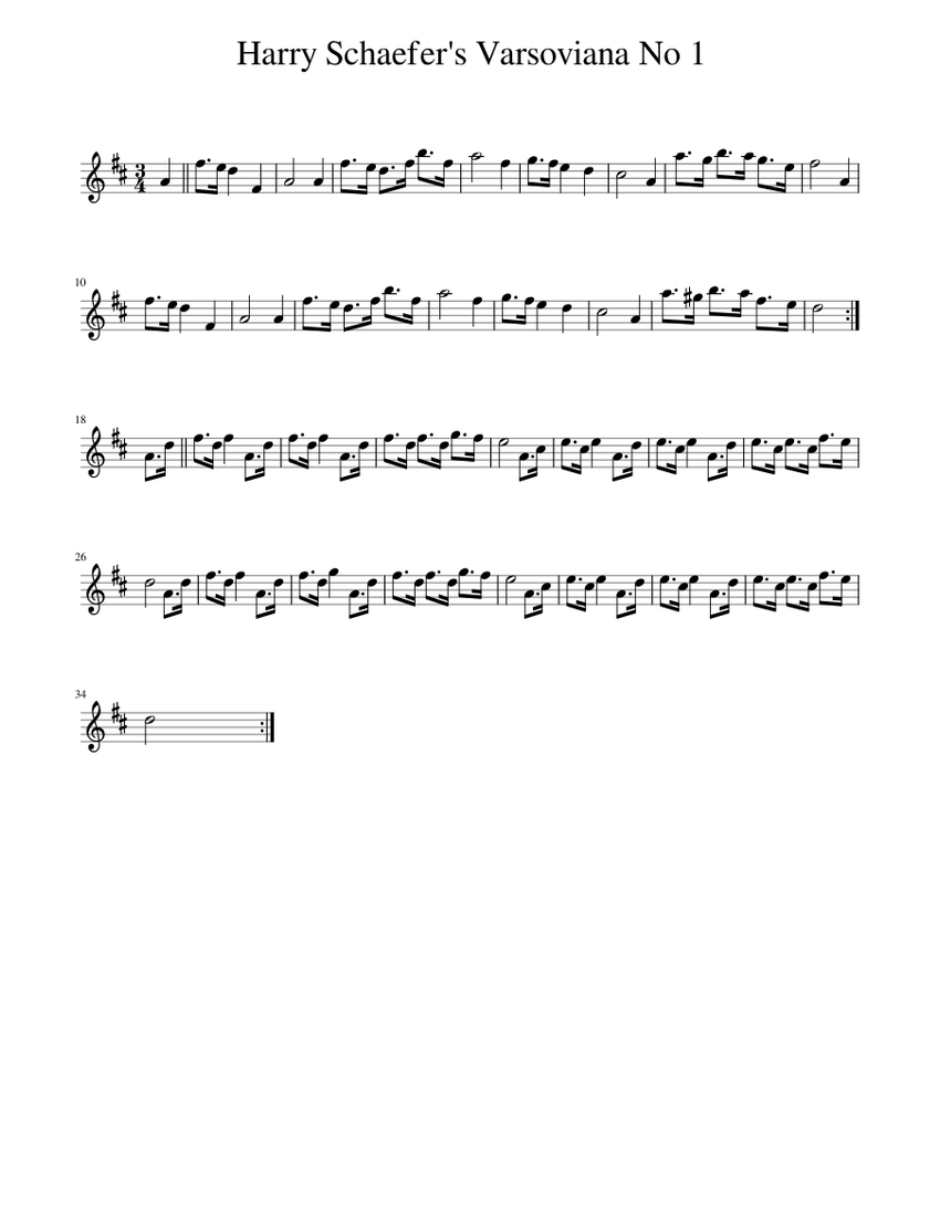 Harry Schaefer's Varsoviana No 1 Sheet music for Piano (Solo) Easy | Musescore.com