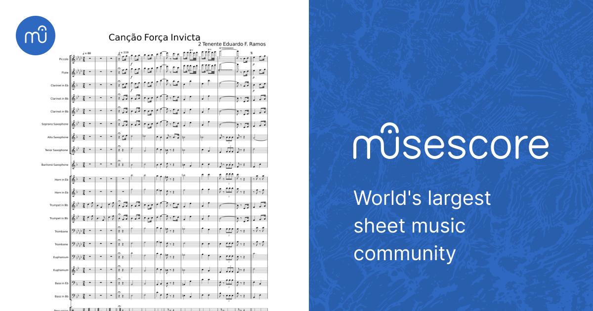 Canção Força Invicta Sheet Music for Trombone, Tuba, Flute, Oboe & more ...