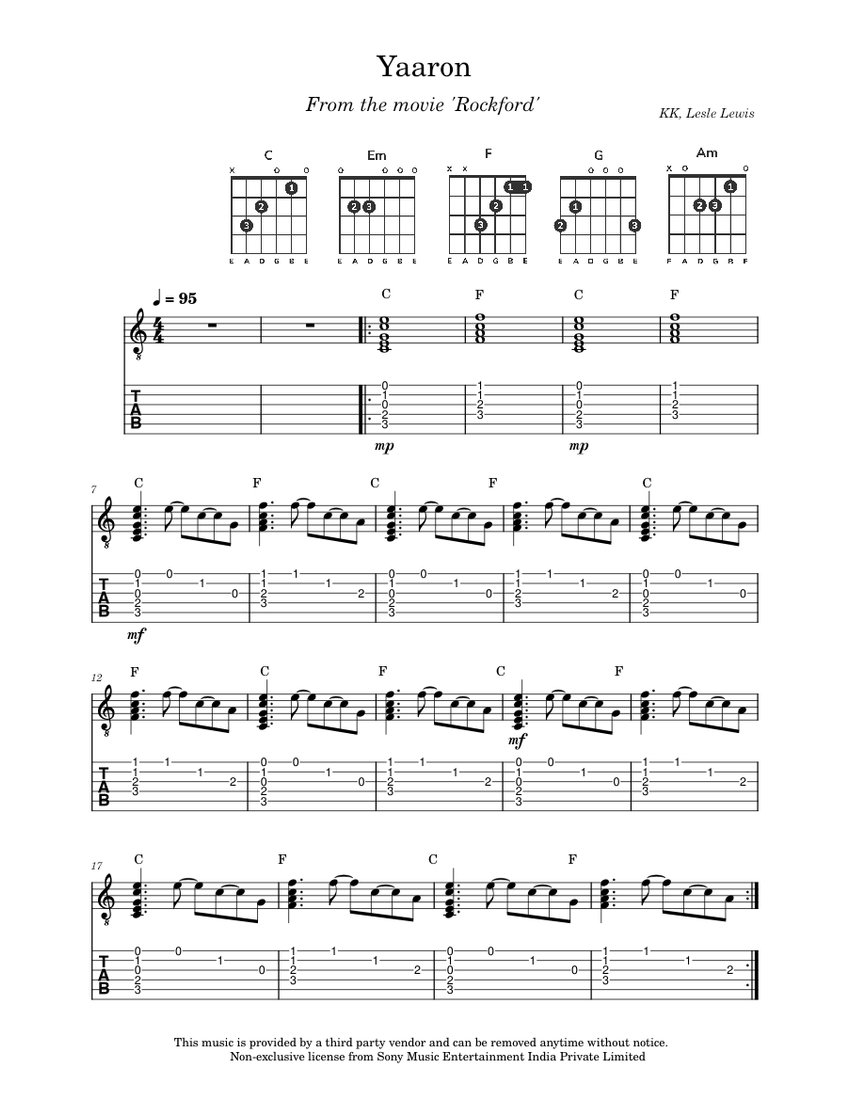 M4-GTR35 Yaaron Sheet music for Guitar (Solo) | Musescore.com